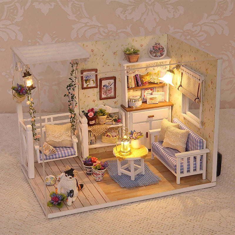 Kitten Mini Doll House 3D Puzzle Assembly Model oden Crafts Gifts ...